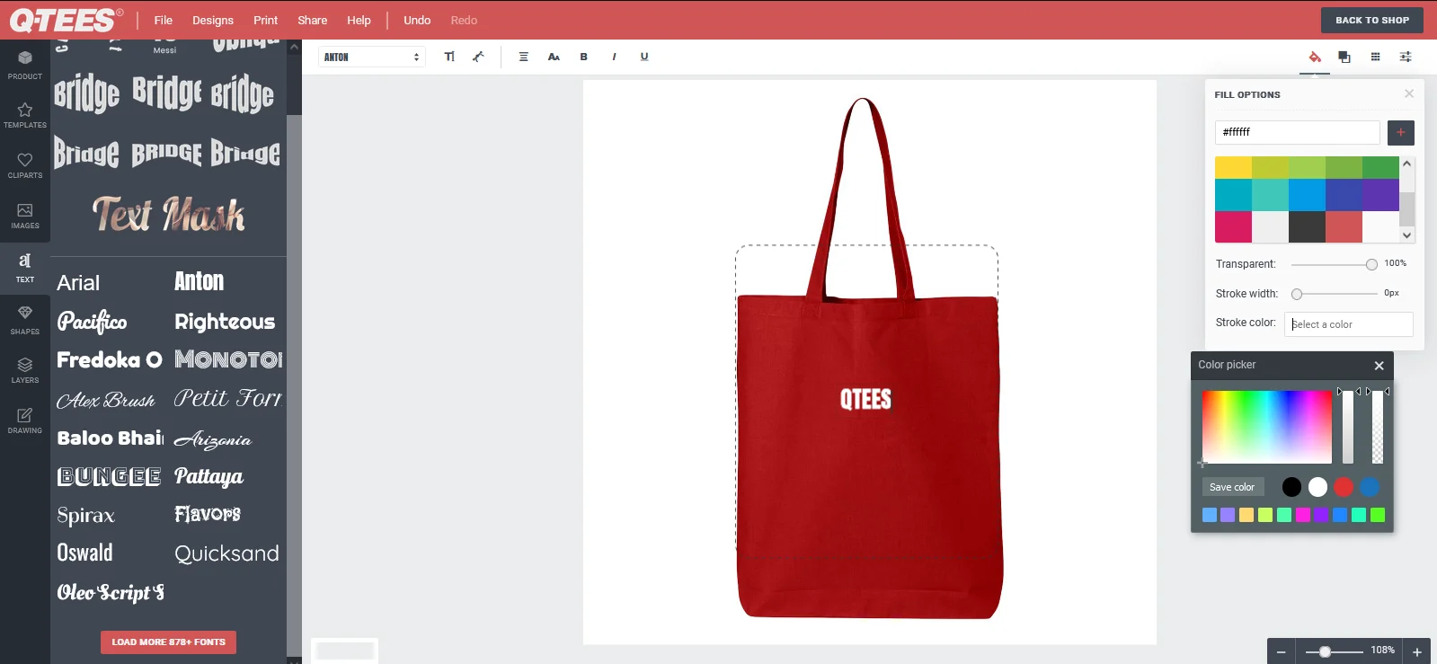 Design Studio - Design Your Products - Qtees
